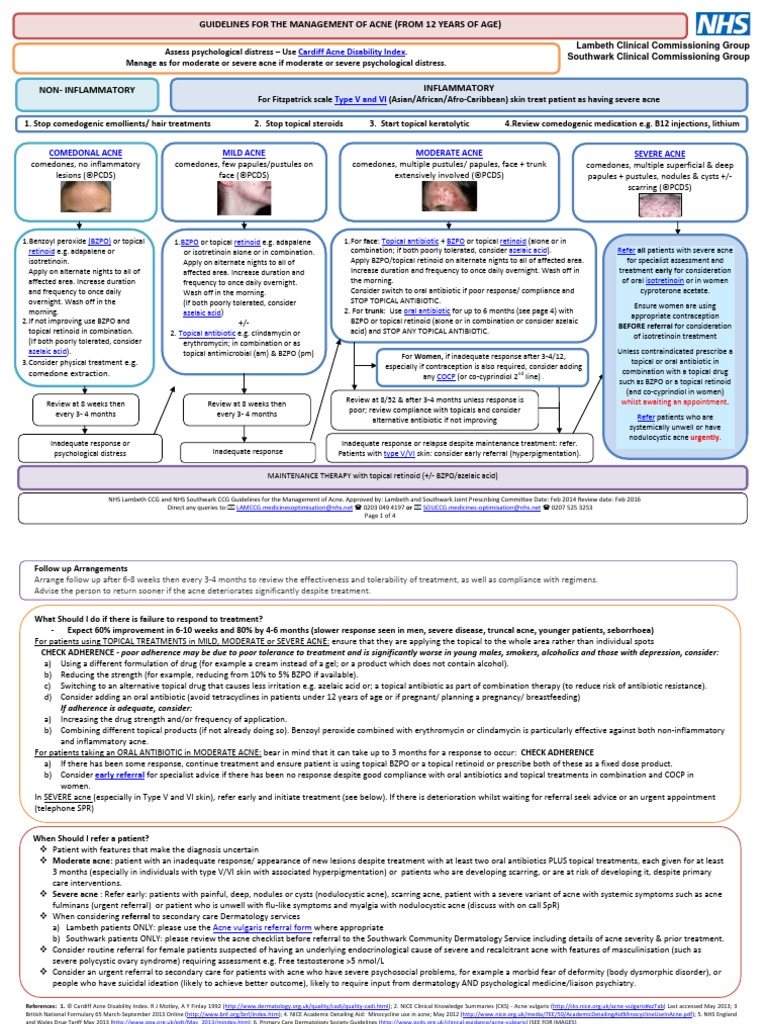 Acne Vulgaris - Guideline (UK-NHS) 2015 | PDF | Drugs | Clinical Medicine