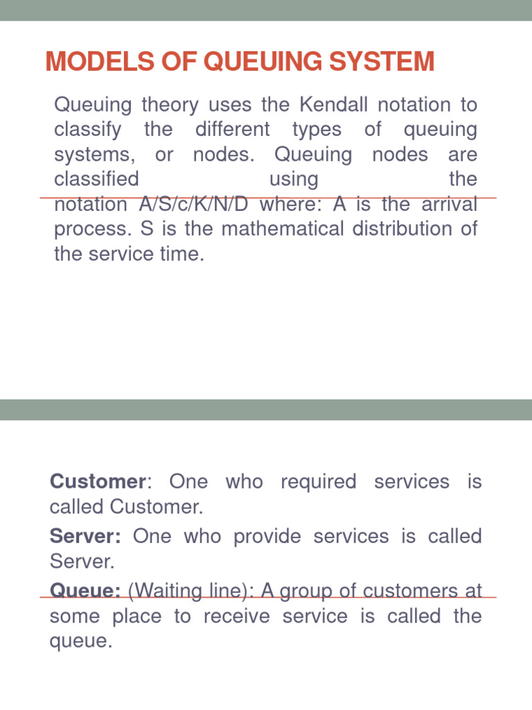 Queuing System Models and Notation | PDF | Technology & Engineering