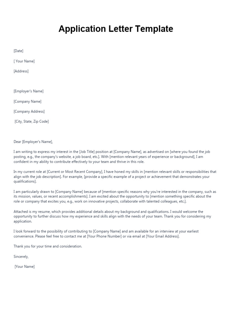 Template Application Letter and Resume | PDF | Résumé