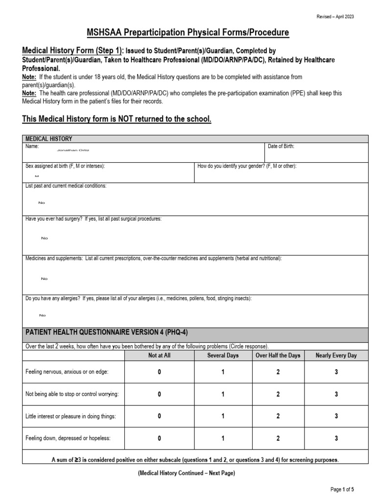 MSHSAA Preparticipation Physical Forms Procedure (Revised April 2023 ...