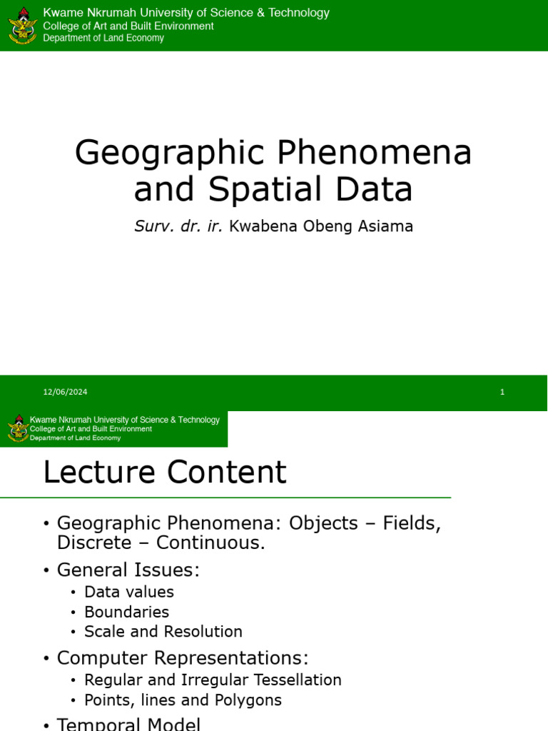 Lecture 2 - Geographic Phenomena and Spatial Data | PDF | Level Of Measurement | Vertex (Graph ...