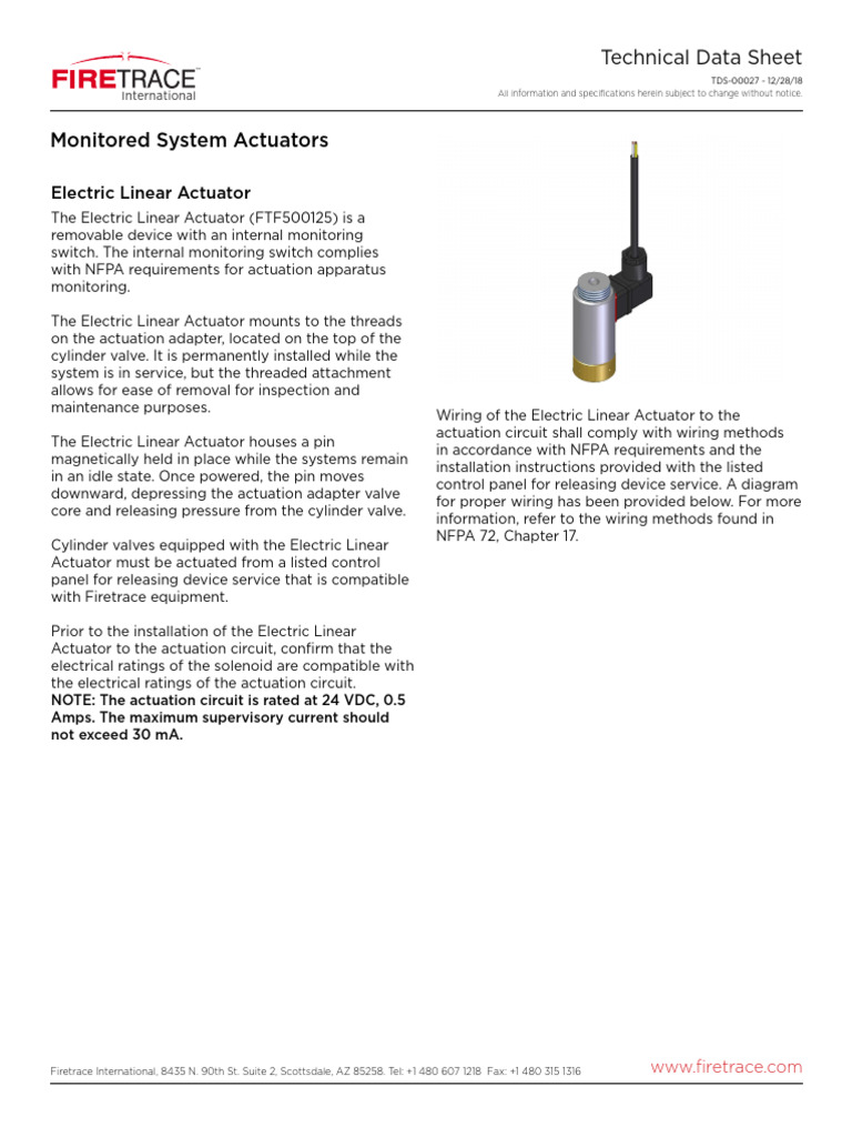 TDS-Monitored Linear Actuator | PDF | Actuator | Valve