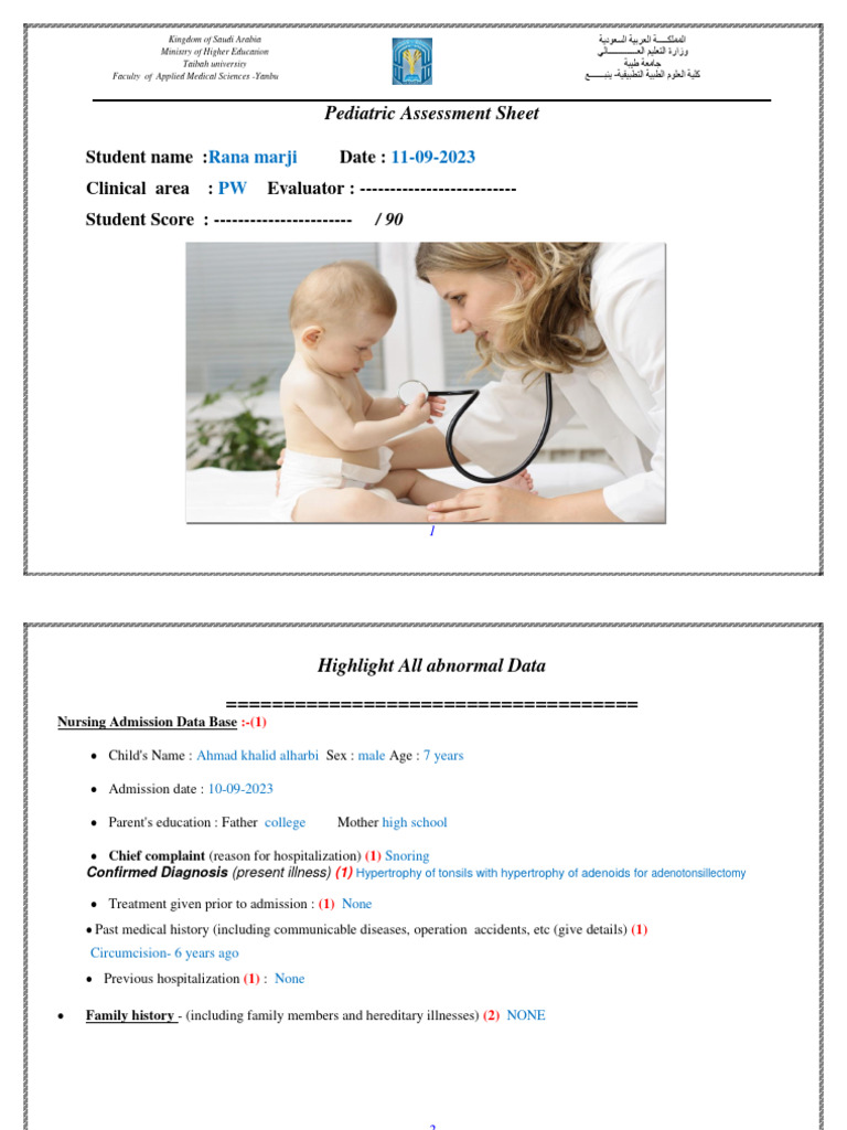 Paediatric Case Rana Marji End | PDF | Surgery | Nursing