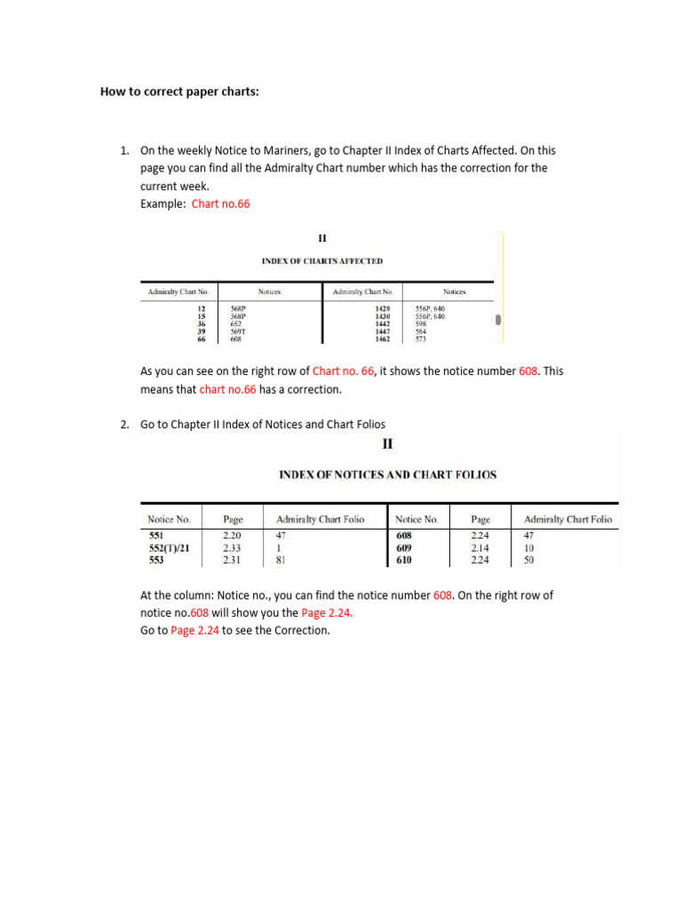 Nautical Chart Correction Guide | PDF