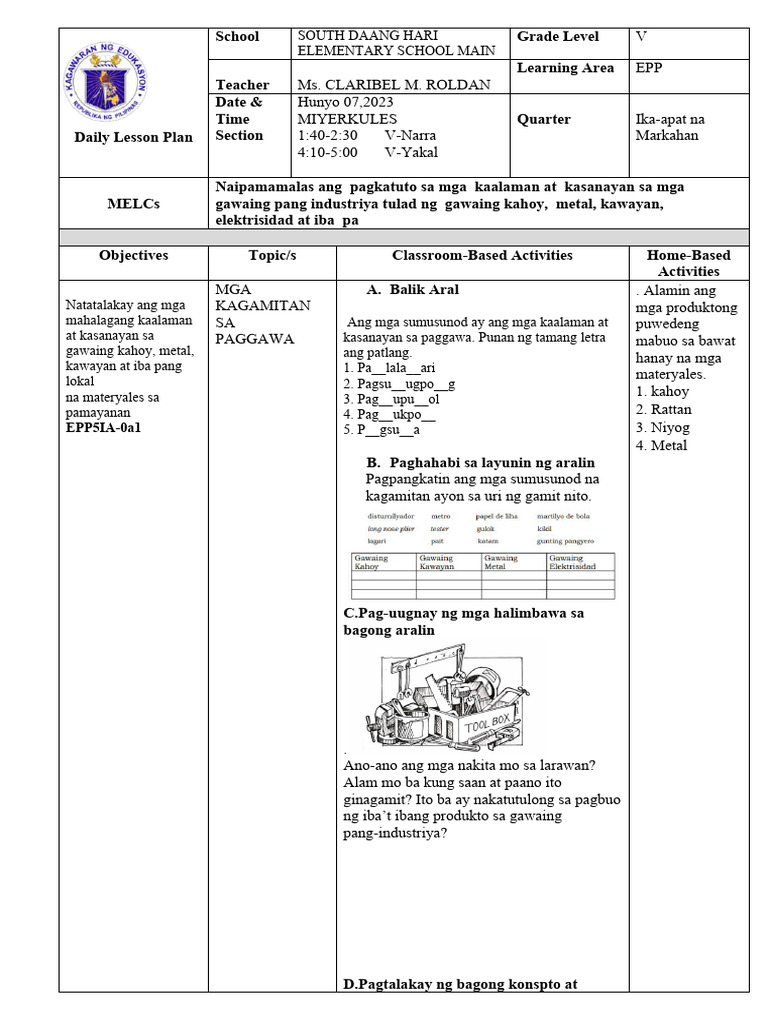 Ia - Epp-Q4-Week 2-D1 | PDF