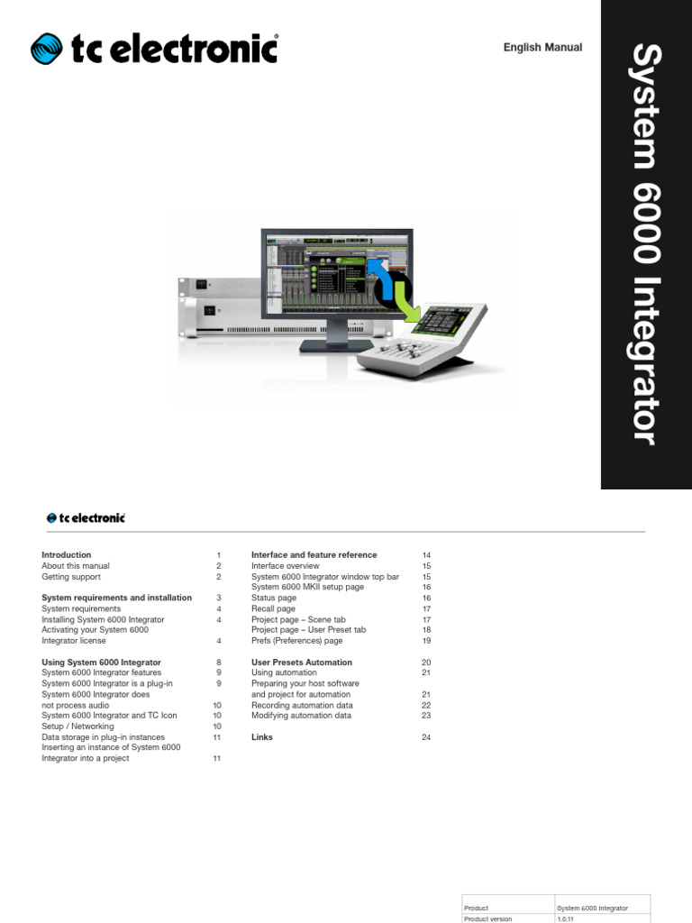 TC Electronic System 6000 Integrator Manual English | PDF | Computer ...