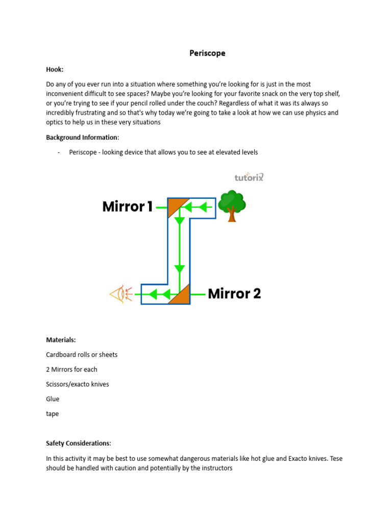Periscope lesson plan | PDF | Mirror