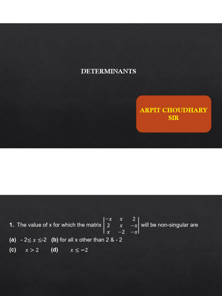 Determinants DPP Solutions - 19979701 | PDF | Determinant | Equations