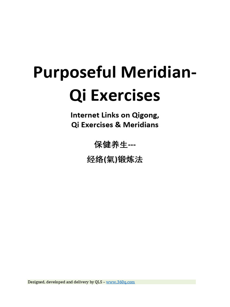 1.1 Appendix II Qi Exercises | PDF | Meridian (Chinese Medicine) | Qi