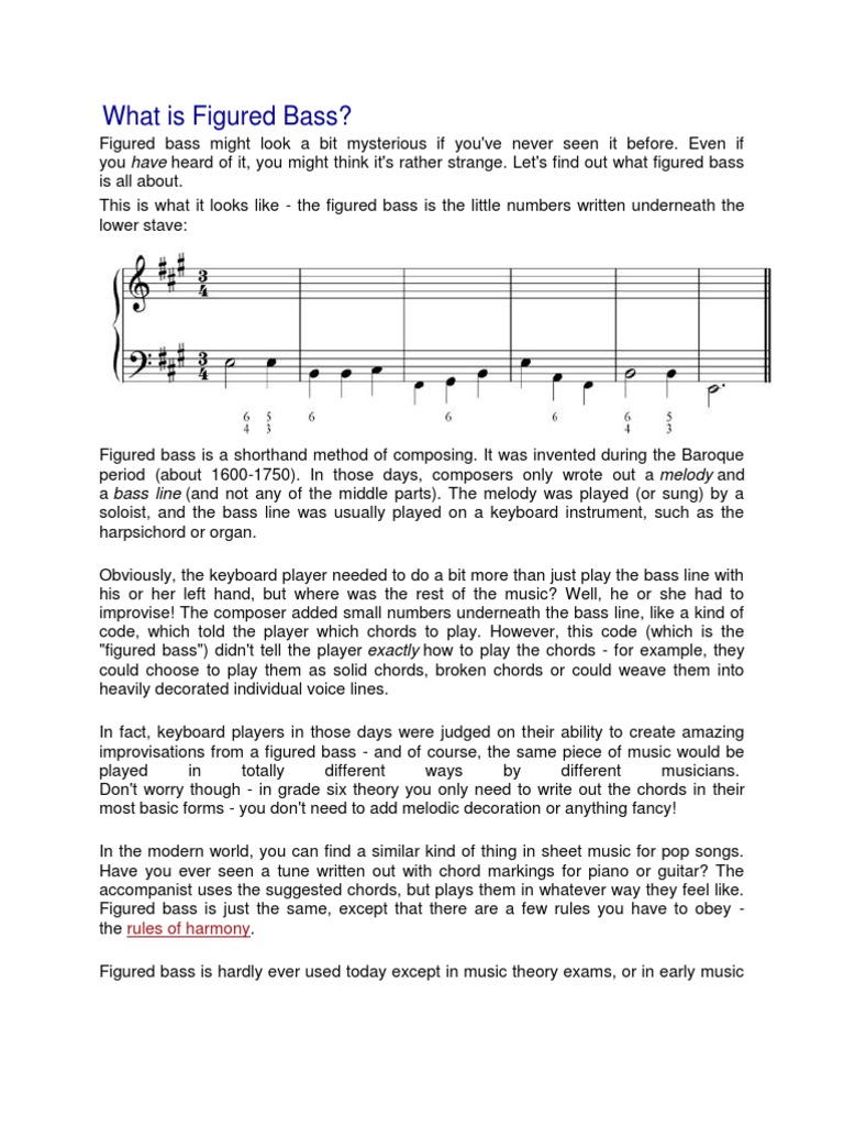 Figured Bass | PDF | Chord (Music) | Harmony