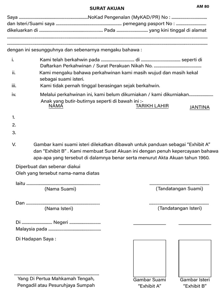 2 Borang Am 80 2024 - Akaun Sumpah | PDF