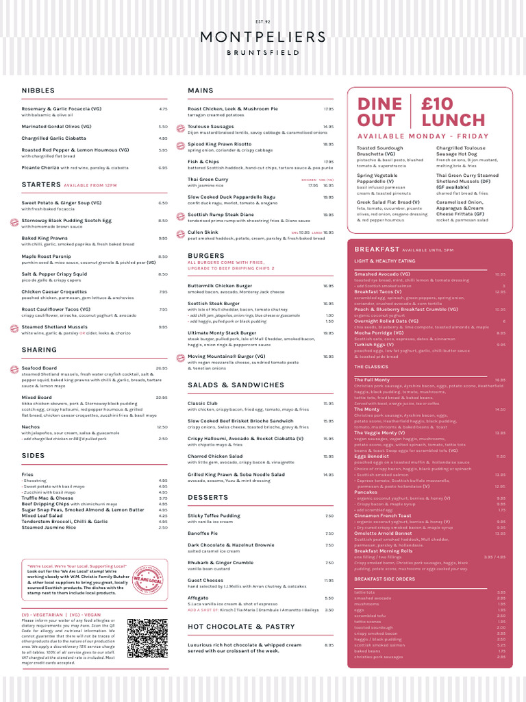 Monties Dine Out Menu Jan2024 2 | PDF | Sauce | Hamburgers