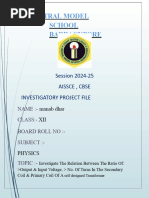 Transformer XII physics investigatory project (NIRWAN) | PDF | Transformer | Inductor
