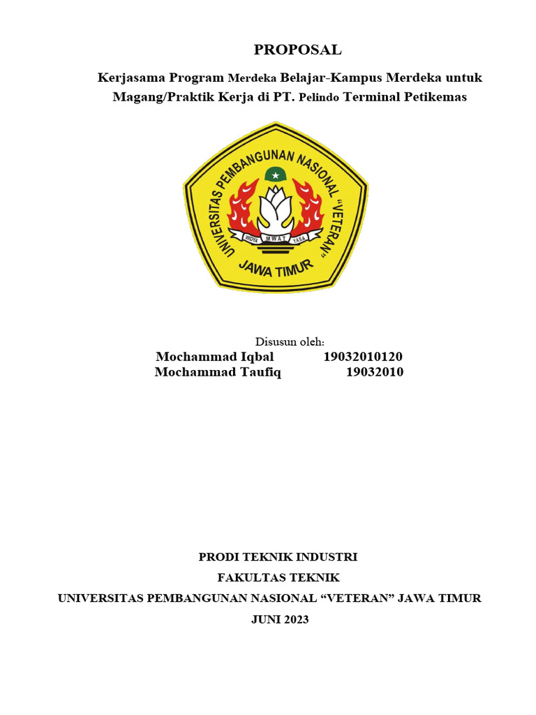 Proposal Kegiatan Magang MBKM PT. Pelindo Terminal Petikemas | PDF ...