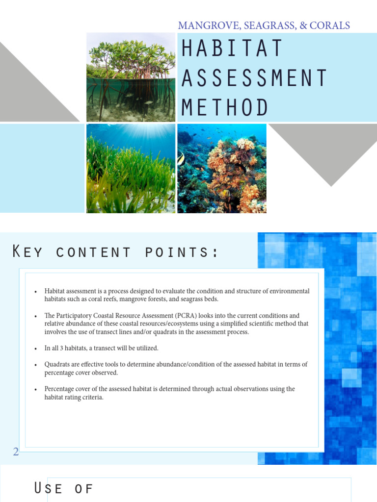 Mangrove-Seagrass-Corals-Habitat-Assessment-Method | PDF | Coral | Coast