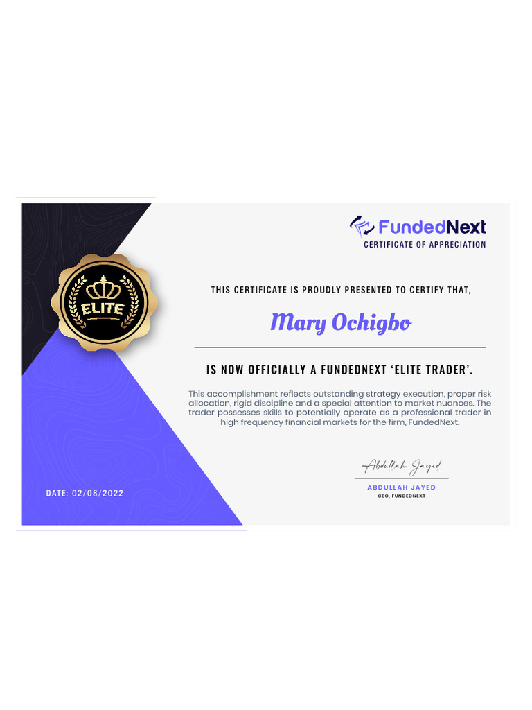 FWD FundedNext Appreciation Certificate | PDF
