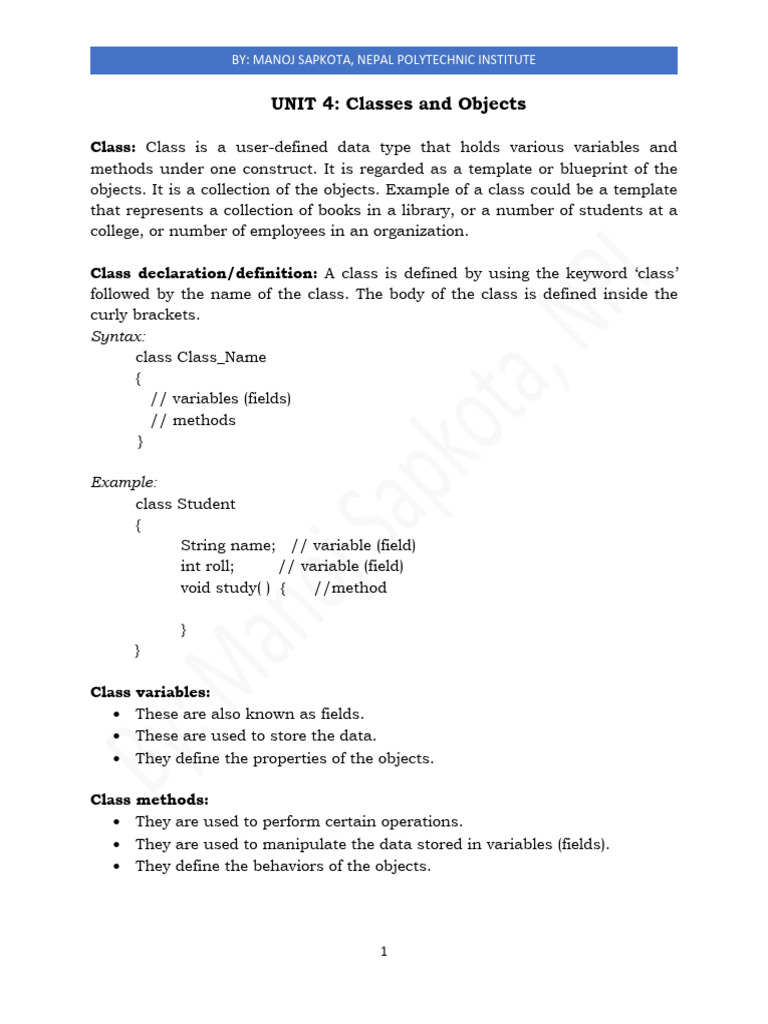 Oopinjavaunit4 Pdf Programming Constructor Object Oriented Programming 