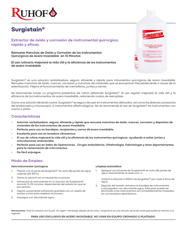 Folleto Surgistain | PDF | Corrosión | Acero inoxidable