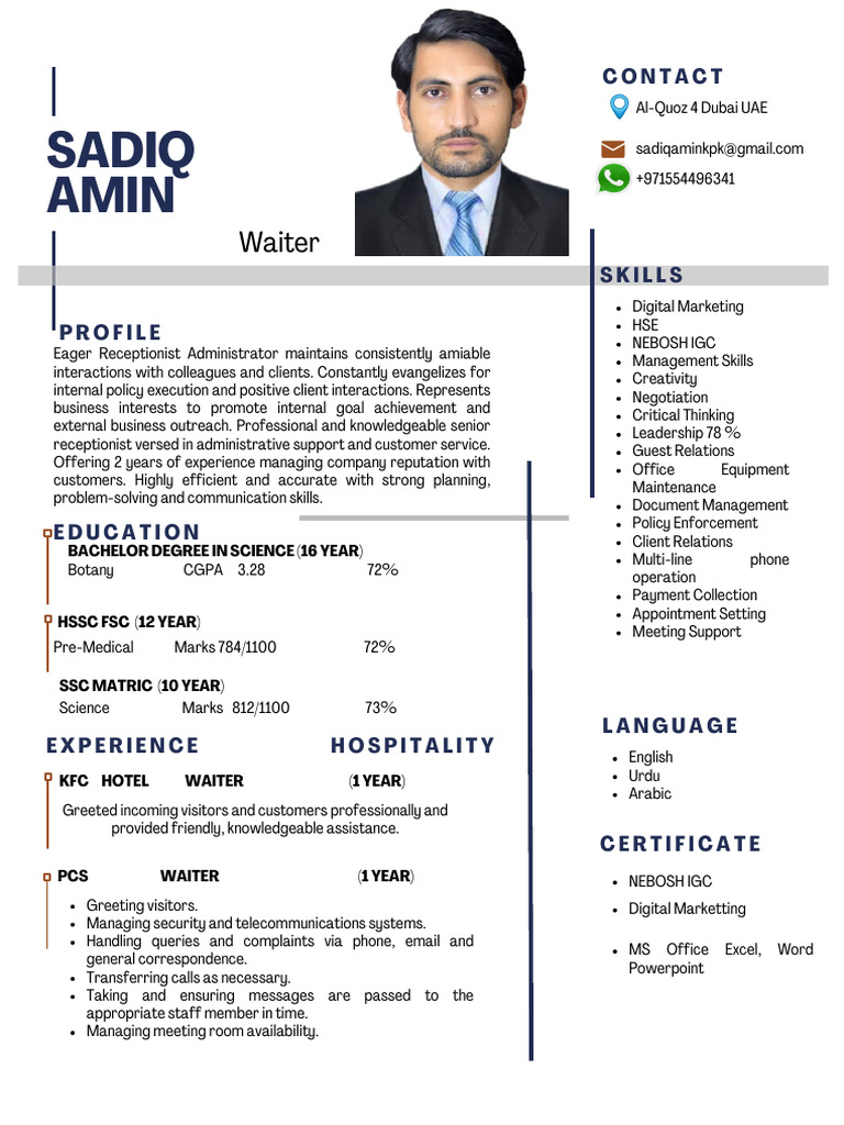 Receptionist & Admin Skills Profile | PDF | Human Communication