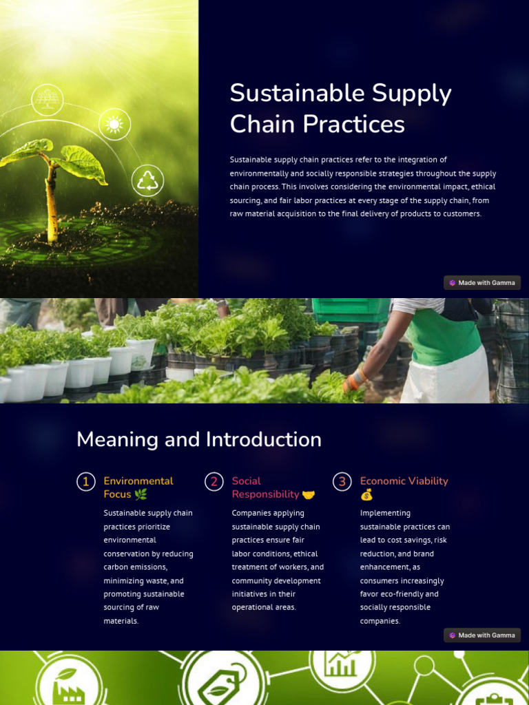 Sustainable Supply Chain Practices Overview | PDF | Sustainability ...