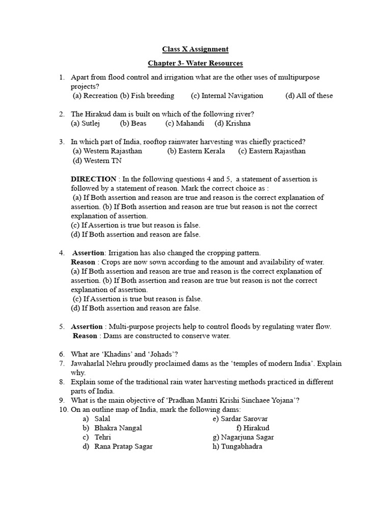 ASSIGNMENT_WATER RESOURCES | PDF
