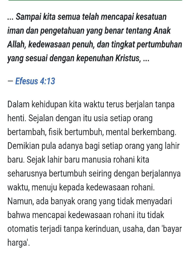Kedewasaan Rohani | PDF