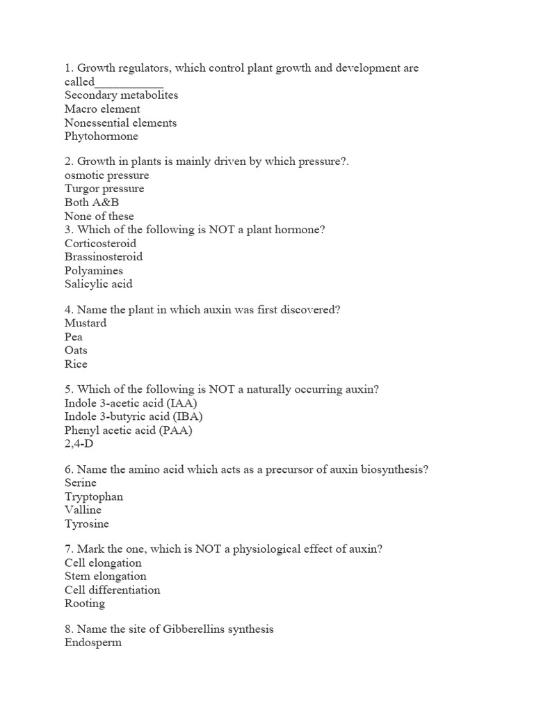 M.SC Unit-4 | PDF | Plant Hormone | Auxin