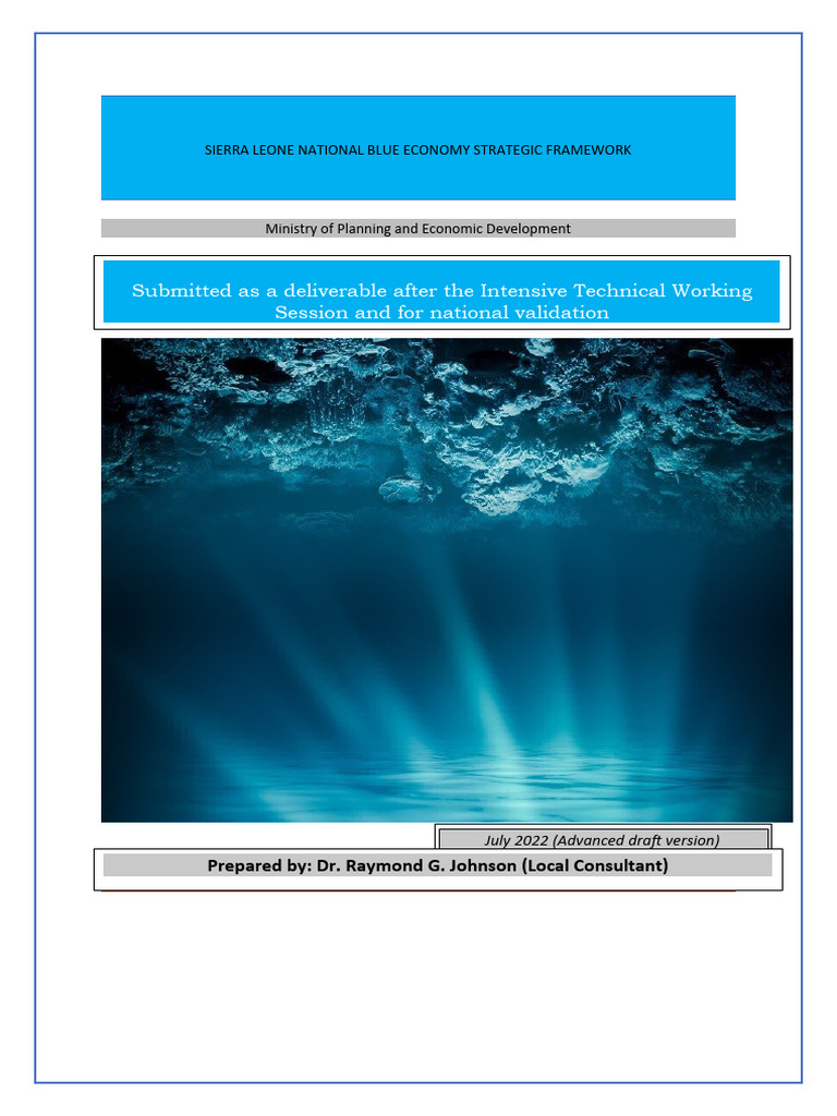 Advanced Draft Blue Economy Strategic Framework - 07.08.2023 | PDF | Sustainability ...