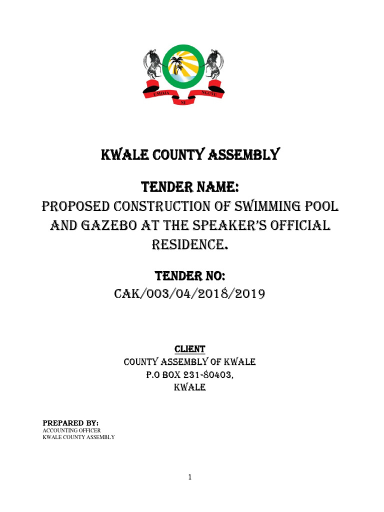 Tender Document For Swimming Pool and Gazebo | PDF | Employment | Addendum