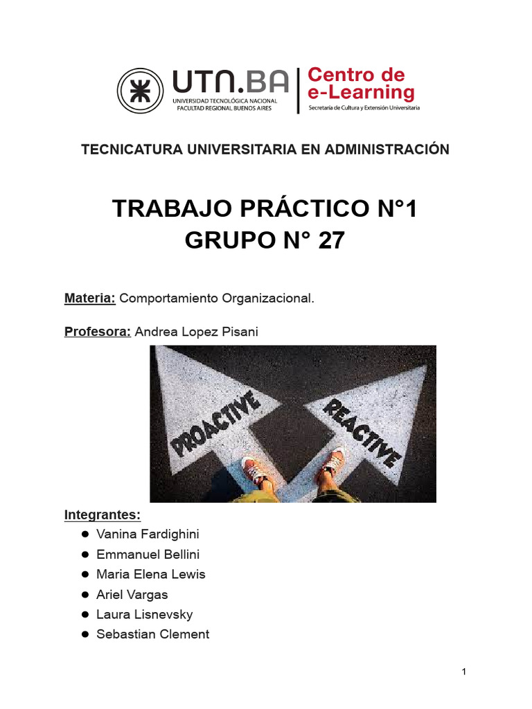 TP N 1 Equipo 27 | PDF | Motivación | Motivacional