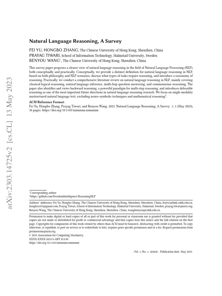 Natural Language Reasoning | PDF | Inference | Deductive Reasoning