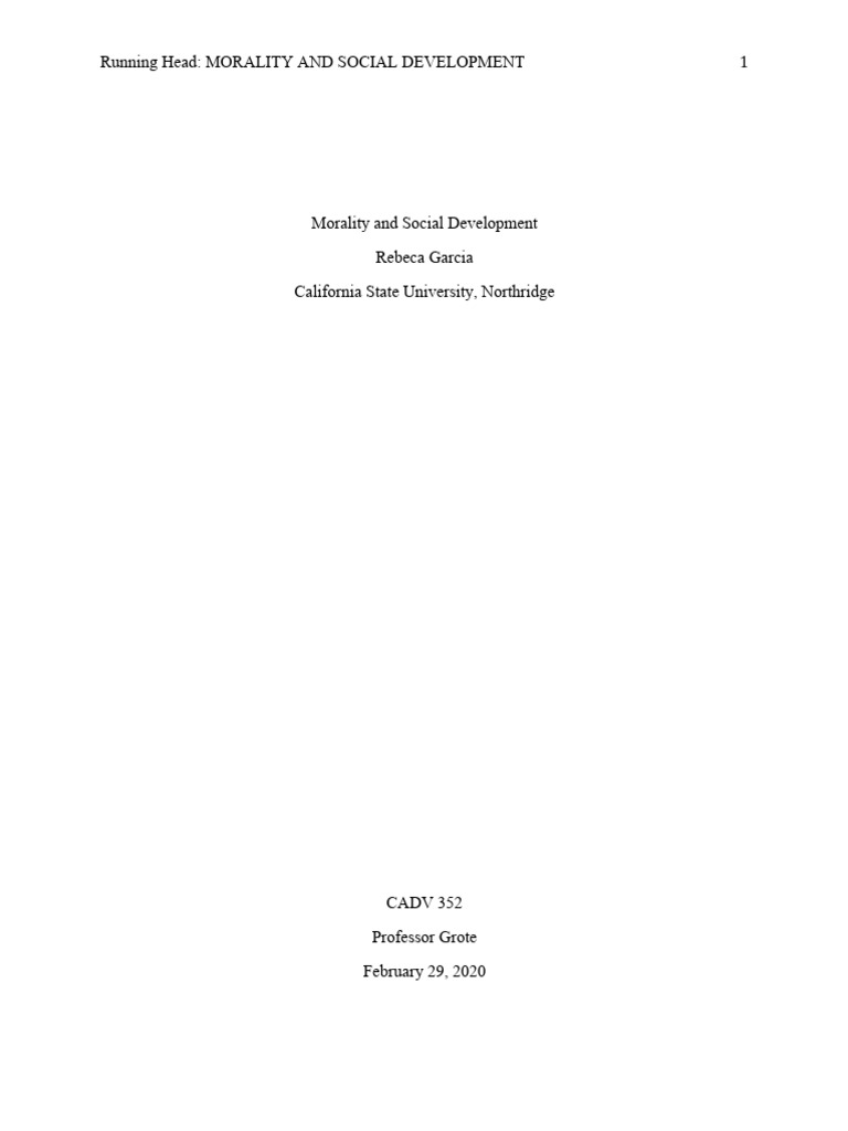 CADV352 - Social Reaction Paper - Outline Example - Template | PDF ...