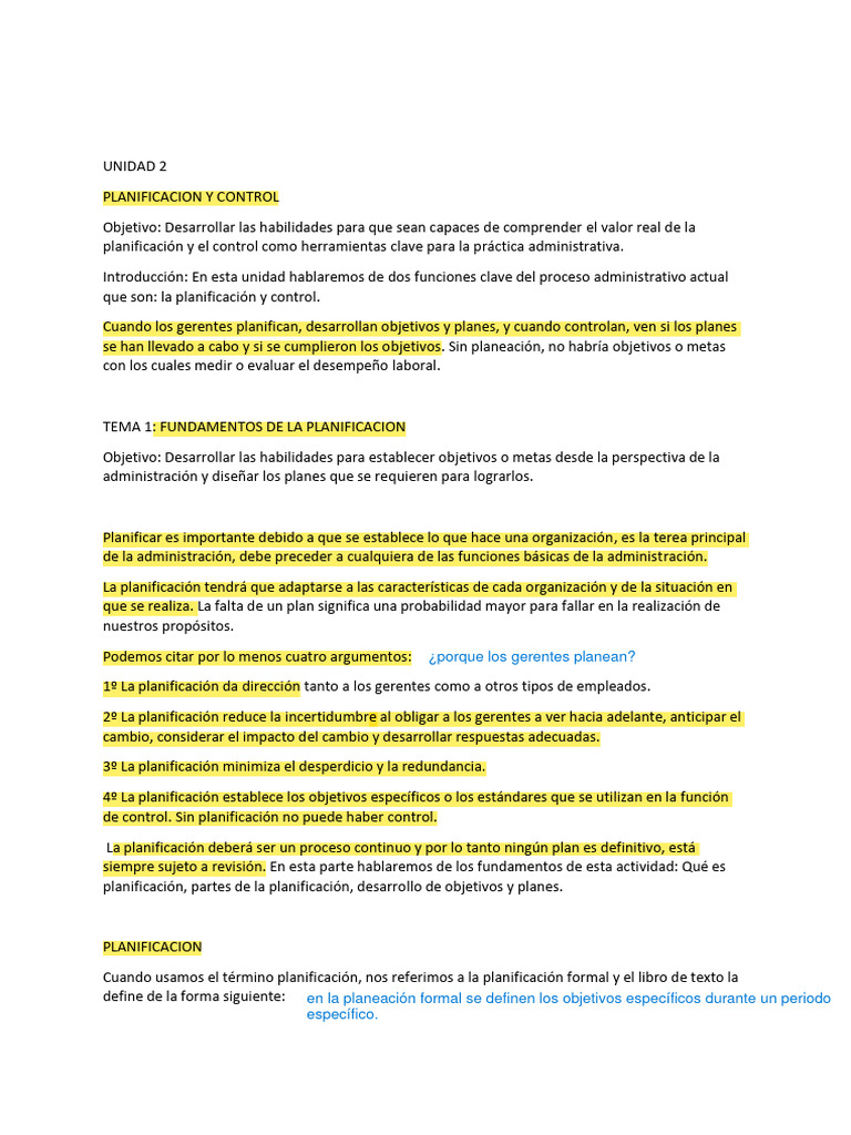 UNIDAD 2 Admon | PDF | Planificación | Planificación estratégica