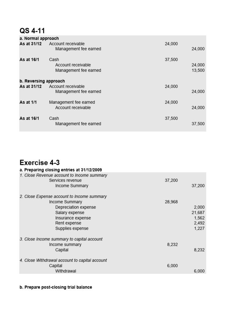 Chapter 4 - Exercises With Instructions | PDF | Debits And Credits | Expense