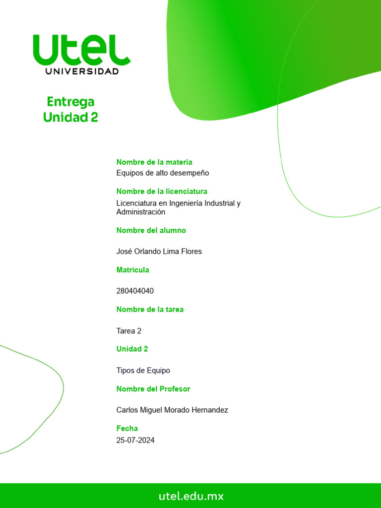 Tarea 2 - Tipos de Equipo | PDF