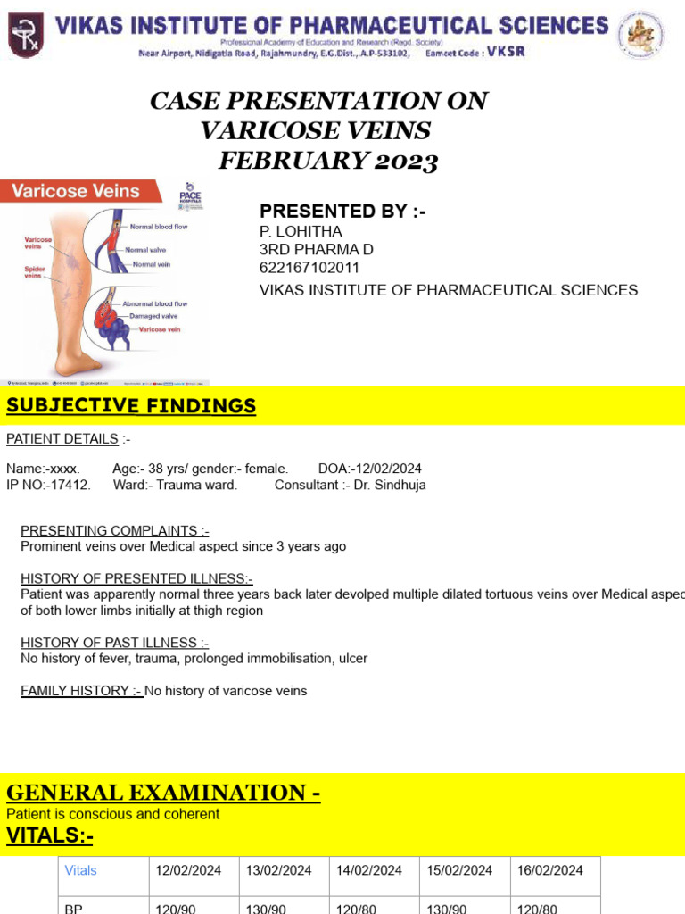 Case presentation varicose veins | PDF | Vein | Varicose Veins