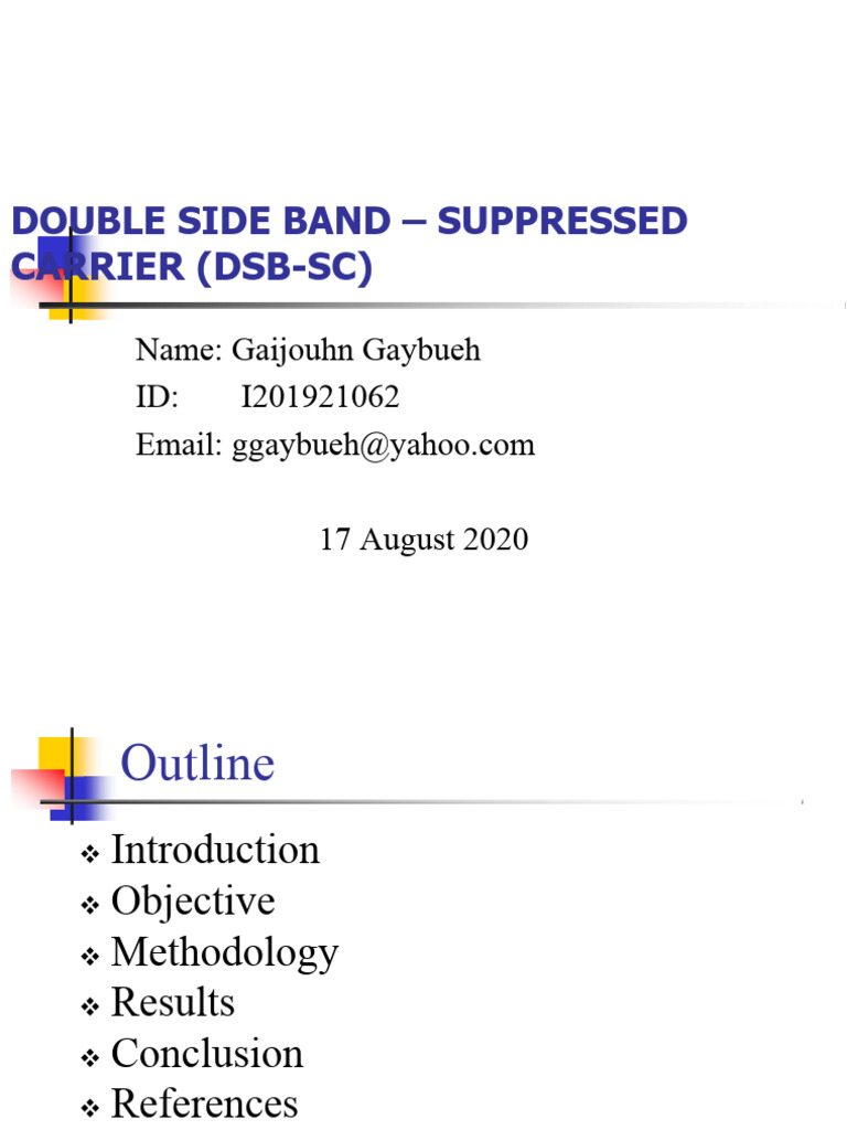 Double Side Band Suppressed Carrier Dsb Pdf Modulation Electrical