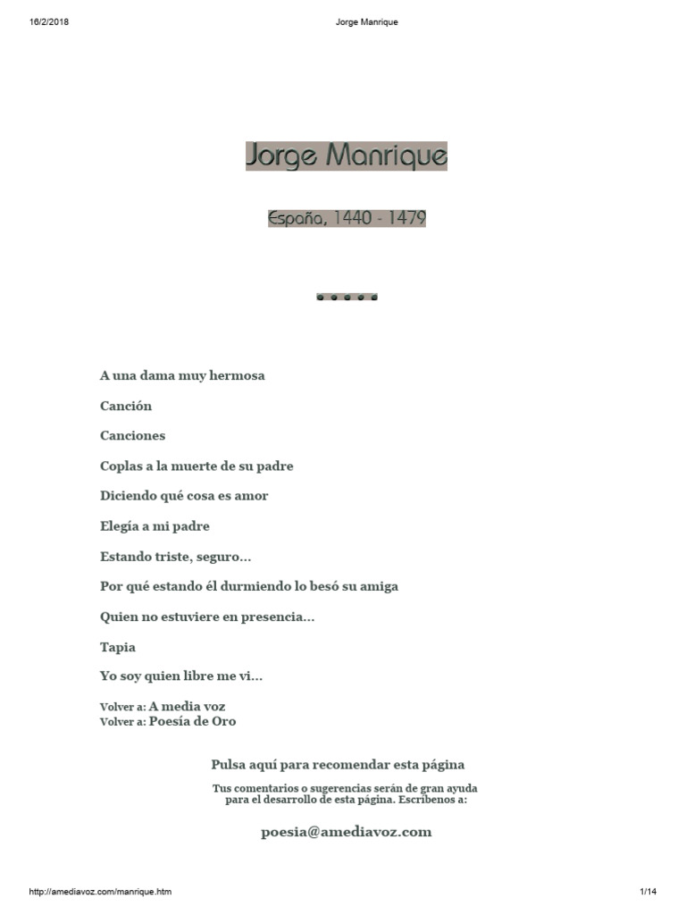 Jorge Manrique | PDF | Amor