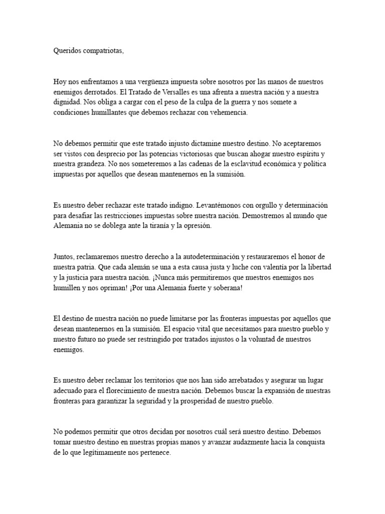 Discurso Historiaaa | PDF | Nación | Alemania nazi