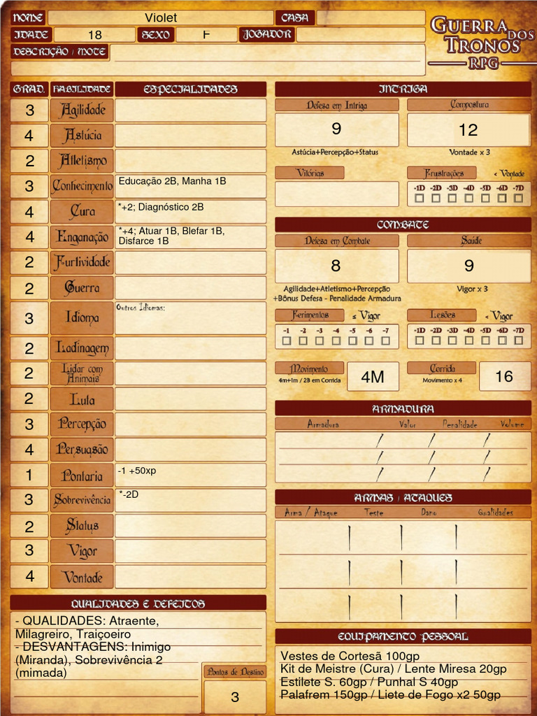 Ficha-Adult Healer | PDF