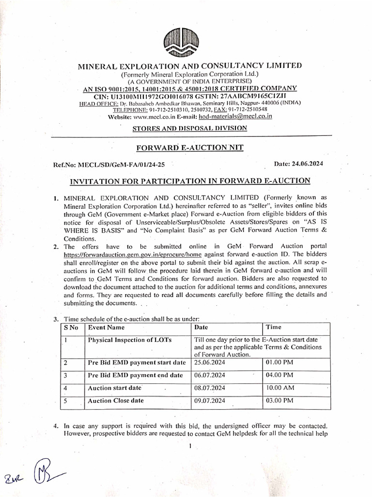Forward Auction NIT | PDF
