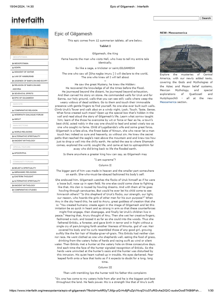 Epic of Gilgamesh Overview and Analysis | PDF | Epic Of Gilgamesh