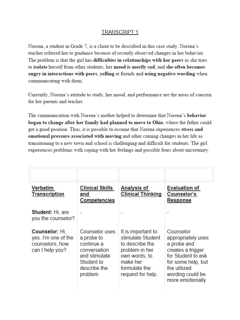 Transcript 1 | PDF | Feeling | Empathy