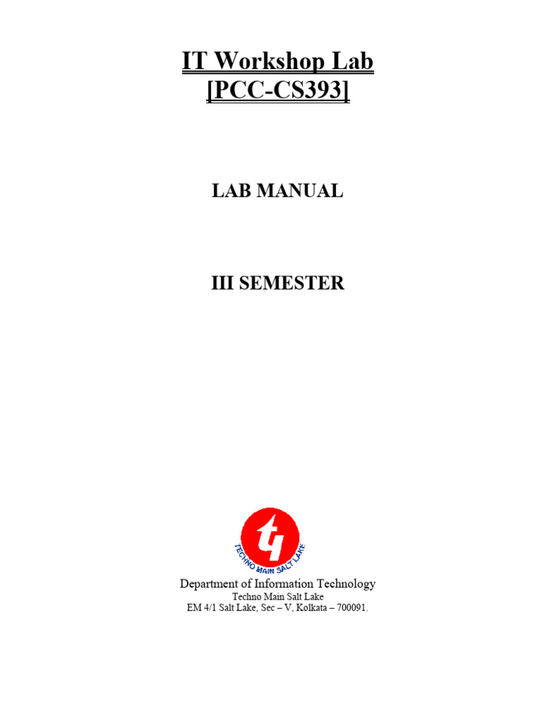 Lab Manual-PCC-CS393 | PDF | Engineering | Python (Programming Language)