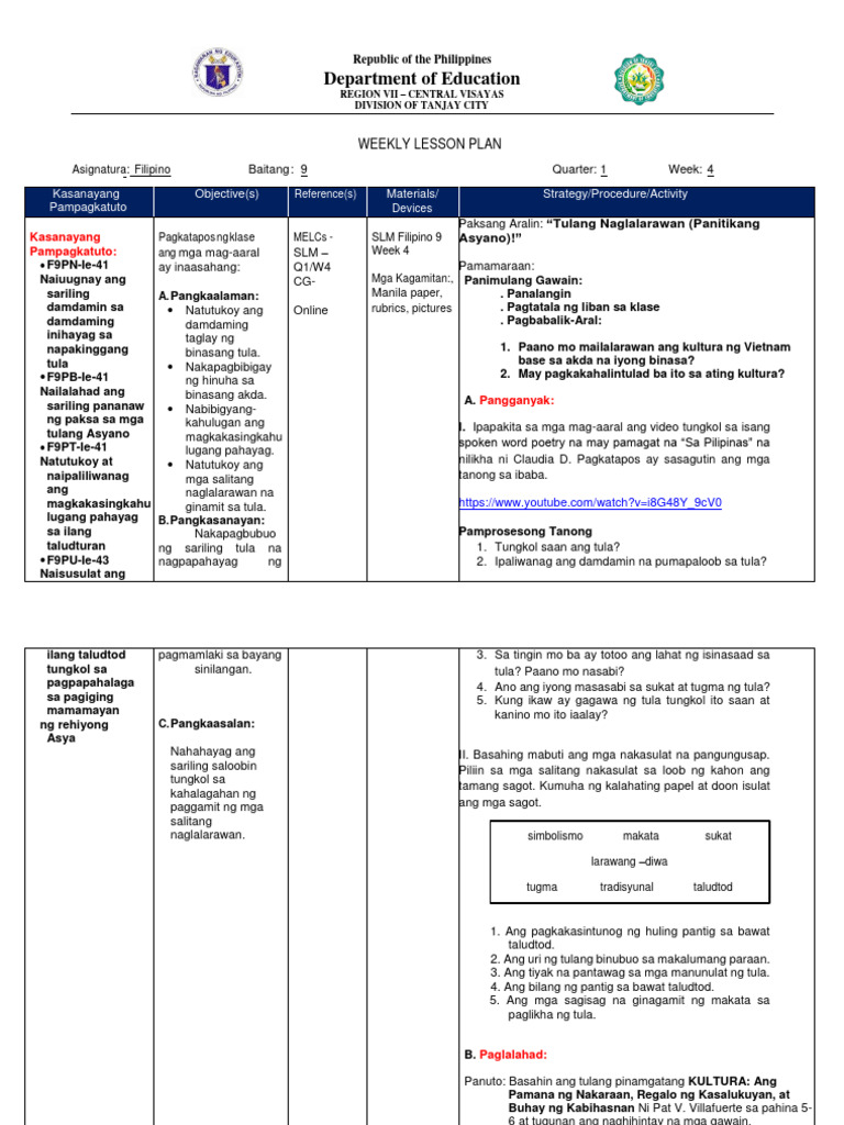 LP Filipino 9 Weekk4 | PDF