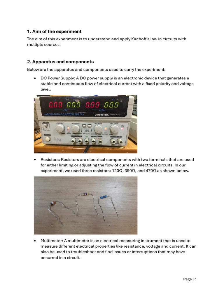 Electrical Circuits Loop Analysis Experiment | PDF | Electrical Network | Direct Current