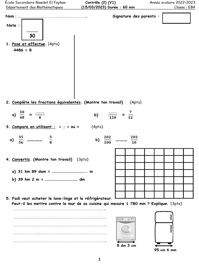 EB4 Controle (2) (V1) 2022-2023 | PDF | Échecs | Théorie (échecs)
