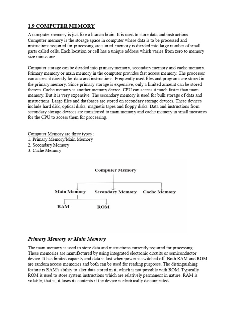 Unit 1B | PDF | Computer Data Storage | Random Access Memory