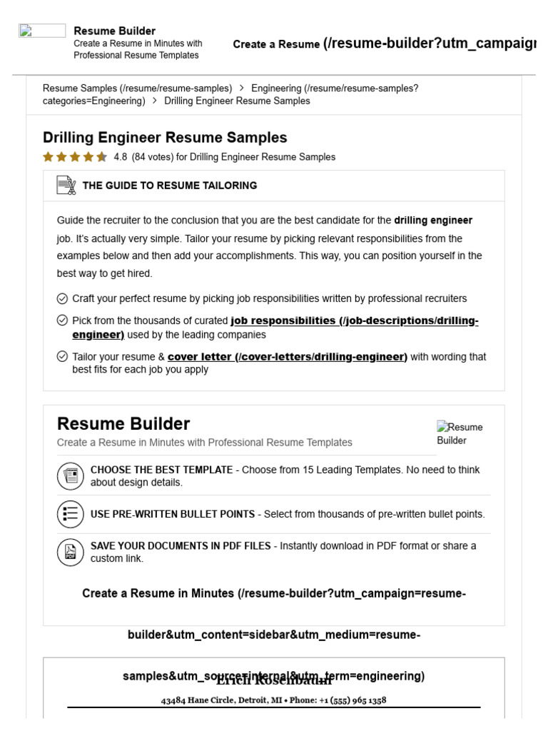 Drilling Engineer Resume Samples _ Velvet Jobs | PDF | Oil Well | Résumé