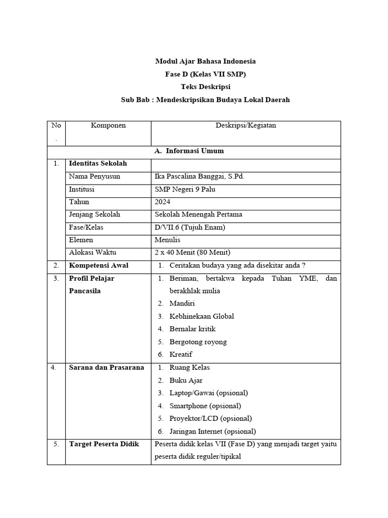 T.2 Eksplorasi Konsep Modul Ajar | PDF